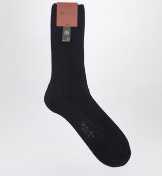 Loro Piana Navy blue socks in baby cashmere