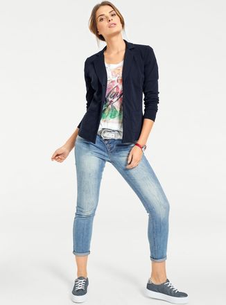 Heine Jerseyblazer HEINE Jersey-Blazer, Damen, Gr. 34, blau, 100% Baumwolle, Blazer, Topseller