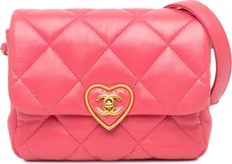 Chanel Pink Mini Quilted Lambskin Plexiglass Coco Love Flap Bag