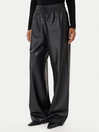 HUGO BOSS Hose aus Kunstleder Talpina 50548123 Schwarz Relaxed Fit