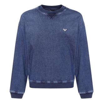 Emporio Armani Homme, Sweatshirts et sweats &agrave; capuche, Bleu, Taille: S SweaT-shirt en jean coupe regular
