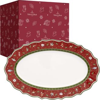 Villeroy & Boch Toys Delight Mittelgro&szlig;e Servierplatte, Premium Porzellan, Rot, Oval