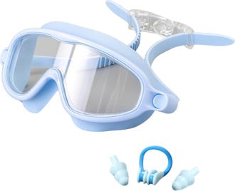 Generic Schwimmbrillen-Set, Schwimmbrille, Nasenclip, Ohrst&ouml;psel, 3-teilig, Kinder, gro&szlig;er Rahmen, wasserdicht und beschlagfrei, Schwimmbrille 2025, Sommer, W