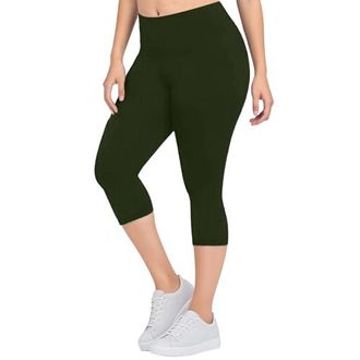 Generic Legging de sport pour femme - Grande taille - Pantacourt de yoga - Pour soulever les fesses, Vert, 3XL
