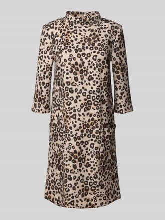 Marc Cain Knielanges Kleid mit Allover-Animal-Print