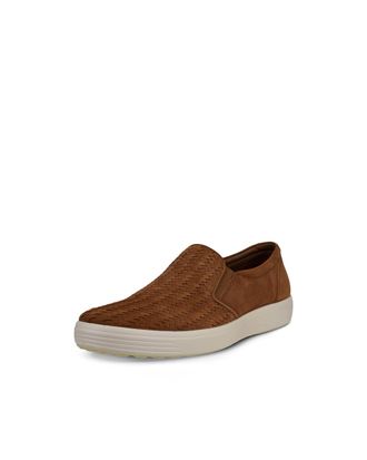 Ecco Herren Soft 7 Woven Slip On 2.0 Sneaker, Camel Nubuk, 35/35.5 EU