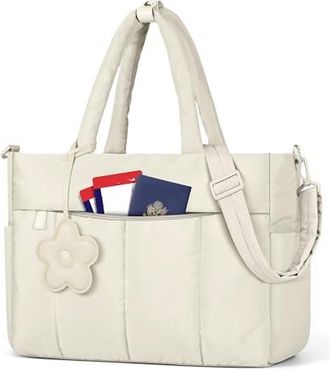 Generic Sac matelassé léger pour ordinateur portable de 15,6 avec bandoulière pour femme, idéal pour le travail, les voyages, le bureau, lenseignement et les 