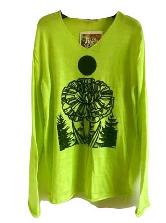Comme Des Gar&ccedil;ons Comme Des Garcons Green Jingle Flowers Top Size L