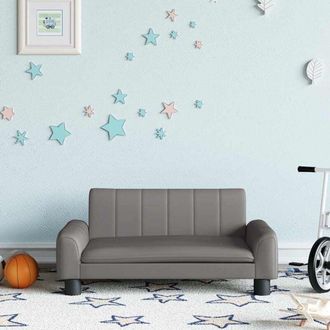 vidaXL Kindersofa Grau 70x45x30 cm Kunstleder - Vidaxl