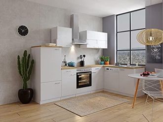 Respekta Malia kitchenette, Bois dingénierie, Noyer Blanc, 280 cm