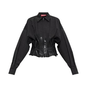 Diesel Femme, Blouses et Chemises, Gris, Taille: 44 FR Chemise-Veste Tailoring