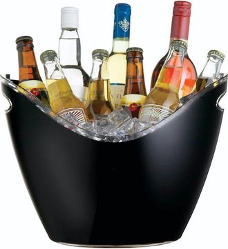 Bar Craft BarCraft Getränkekühler Bierkübel für Partys, Grillabende und Mehr, Acryl, Schwarz, 22 Liter