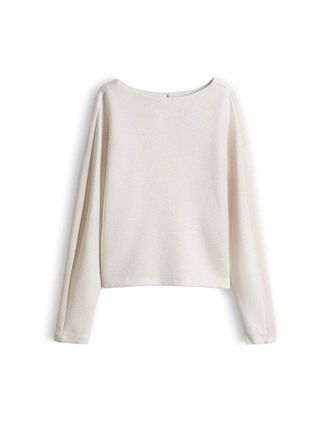 OPUS Sweatshirt schimmernd aus Viskosemix Weite, schmal zulaufende Silhouette mit Fledermaus&auml;rmeln
