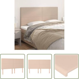 vidaXL Kunstleder Kopfteil - Kopfteil Cappuccino 160x5x118/128 cm Kunstleder