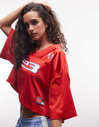 Nike Jordan Cropped-Jersey-Top in Rot