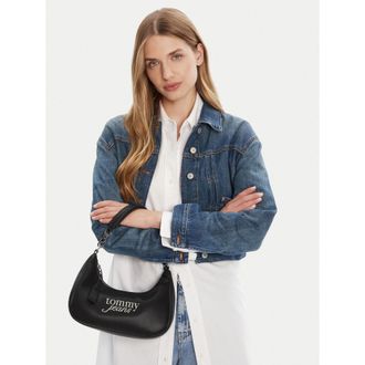 Tommy Jeans Handtasche Tommy Jeans Tjw Bold Script Shoulder Bag AW0AW17895 Schwarz