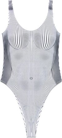 Jean Paul Gaultier maillot de bain &agrave; rayures - Blanc
