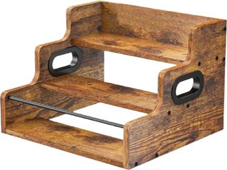 Generico Flaschenständer für Bar, Wein-Organizer für Arbeitsplatte, Holzständer mit 3 Ebenen für Whisky-Sammler, Küche, Zuhause