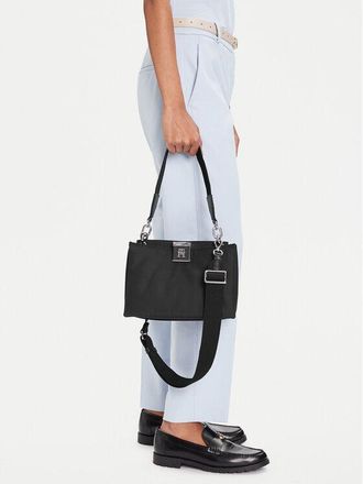 Tommy Hilfiger Handtasche Th Her Med Satchel Nylon Sv AW0AW18200 Schwarz