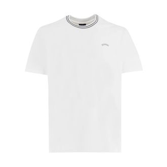 Paul & Shark Homme, Tops, Blanc, Taille: XL T-shirt à Col Rond Rayé en Coton