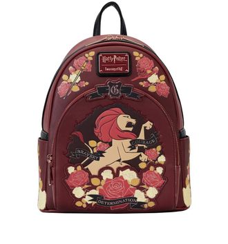 Loungefly Warner Brothers Harry Potter Gryffindor House Tattoo-Mini-Rucksack, Rot, Talla única