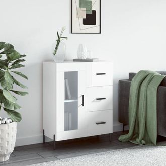vidaXL Buffet Blanc brillant 69,5x34x90 cm Bois ding&eacute;nierie