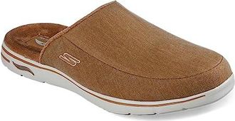 Skechers Mens Arch Fit Lounge Slipper, Wheat Textile, 41 EU