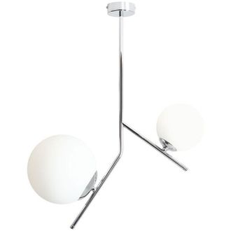 Licht-Erlebnisse Licht-erlebnisse - Deckenlampe Metall Glas Chrom Wei&szlig; E14 Kugelschirm Modern
