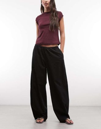 Weekday Pantalon bouffant parachute - Noir
