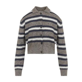 Brunello Cucinelli Gestreifter Pullover - - Knitwear - Damen - Braun - M