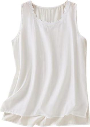 Generic D&eacute;bardeur caraco pour femme - Grande taille - En lin - Sans manches - Tenues d&eacute;t&eacute; tendance - V&ecirc;tements d&eacute;contract&eacute;s - Vestes dautomne, blanc, XXL