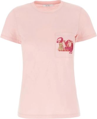 Max Mara Femme, Tops, Rose, Taille: 36 FR T-shirt Décontracté en Coton pour Femmes