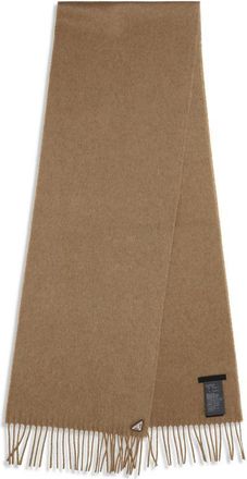 Prada Silk and Cashmere Fringed Scarf - Beige