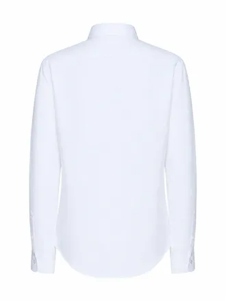 Polo Ralph Lauren Womens Shirt Slim-Fit Cotton White With Pony Embroidery