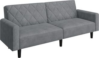 Yaheetech Canap&eacute;-lit Housse Convertible avec Dossier R&eacute;glable Fonction de Couchage Divan Confortable Canap&eacute; dangle 2 Places en Velours Sofa Moderne pour Salon/B