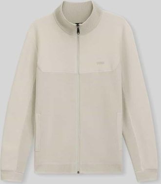 HUGO BOSS Regular Fit Strickjacke aus Viskose-Mix