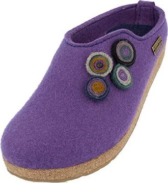 Haflinger Haflinger Grizzly Kanon Pantoufles en feutre et liège, chaussons, sabots, lilas, 41 EU