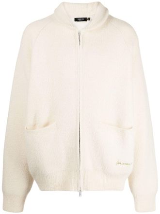 Five CM cardigan en maille nervuré à fermeture zippée - Tons neutres