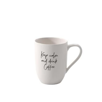 Villeroy & Boch Statement, mug &agrave; anse, &laquo; Keep calm and drink coffee &raquo;, 280 ml, porcelaine Premium, blanc