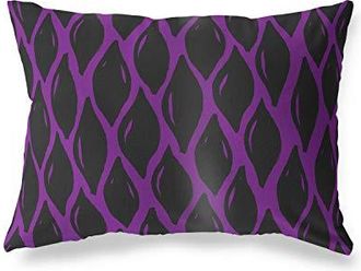 Bonamaison Le Jardin du Lin Kissenbezug Zierkissenbezug Lila-Schwarz Kissenbezug, Für Bett, Auto, Sofa, Haus, Wohnzimmer, Schlafzimmer, Dekoration, 45x60 Cm - En