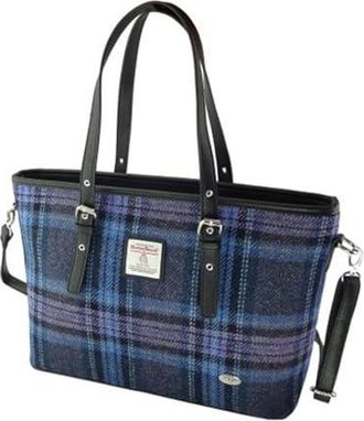 Glen Appin of Scotland Harris Tweed Spey Sac fourre-tout, Col143 - Bleu et violet Stewart, Taille unique
