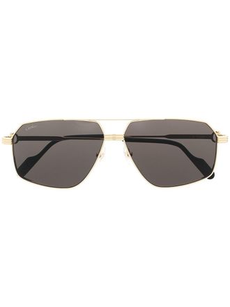 Cartier lunettes de soleil &agrave; monture pilote - Or