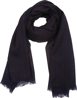 Yohji Yamamoto Femme, Accessoires, Bleu, Taille: ONE Size Wool/Silk Plaid Scarf