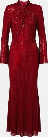Self Portrait Verziertes Cocktailkleid aus Mesh