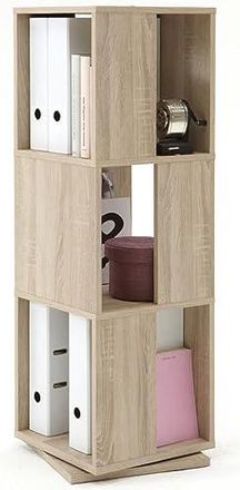 FMD Möbel 291-001E Tower drehbares Regal, melaminharz beschichtete spanplatte, eiche nachbildung, maße 34.0 x 108.0 x 34.0 cm (BHT)