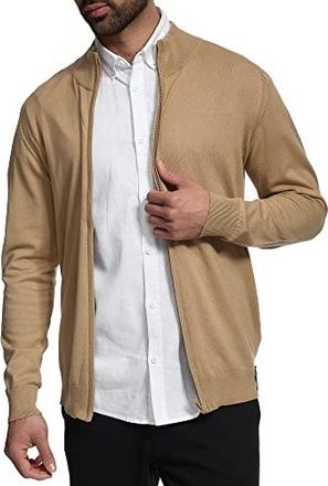 Indicode Hommes Lau Cardigan | Gilet composé à 80% de Coton Cornstalk XL