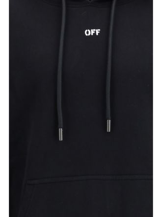 Off-white Mens Hoodie Chain Araldic Arrow Black Cotton Sweatshirts Sweater