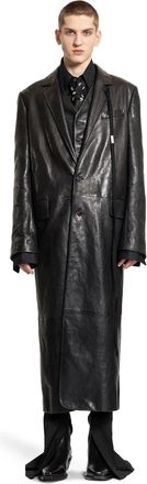 Ann Demeulemeester Hakan Tailored Coat in Vintage Lux Grained Leather