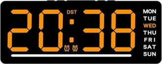 Generic Horloge murale num&eacute;rique grand &eacute;cran LED avec temp&eacute;rature et date, r&eacute;veil &eacute;lectronique aliment&eacute; par USB avec compte &agrave; rebours et m&eacute;moire hors tension 