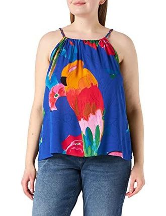 Desigual BLUS_RODAS Blouse, Bleu, XL Femme